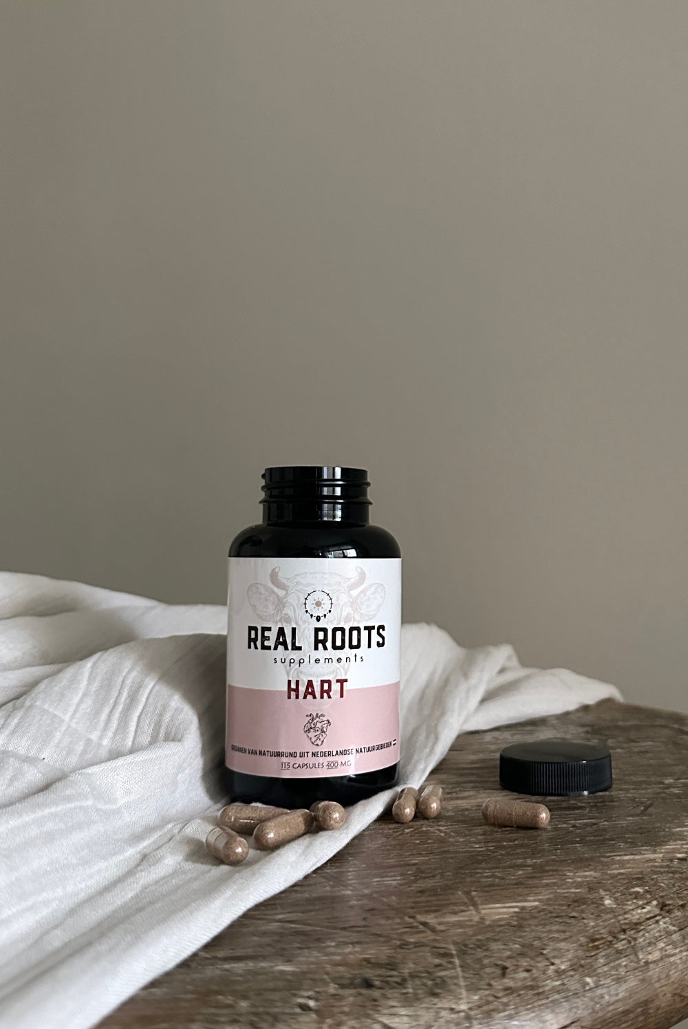 100% grasgevoerde Nederlandse runderhart capsules | Real Roots
